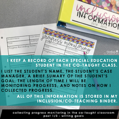 How I Collect Progress Monitoring in the Co-Taught Classroom (Part 1 ...