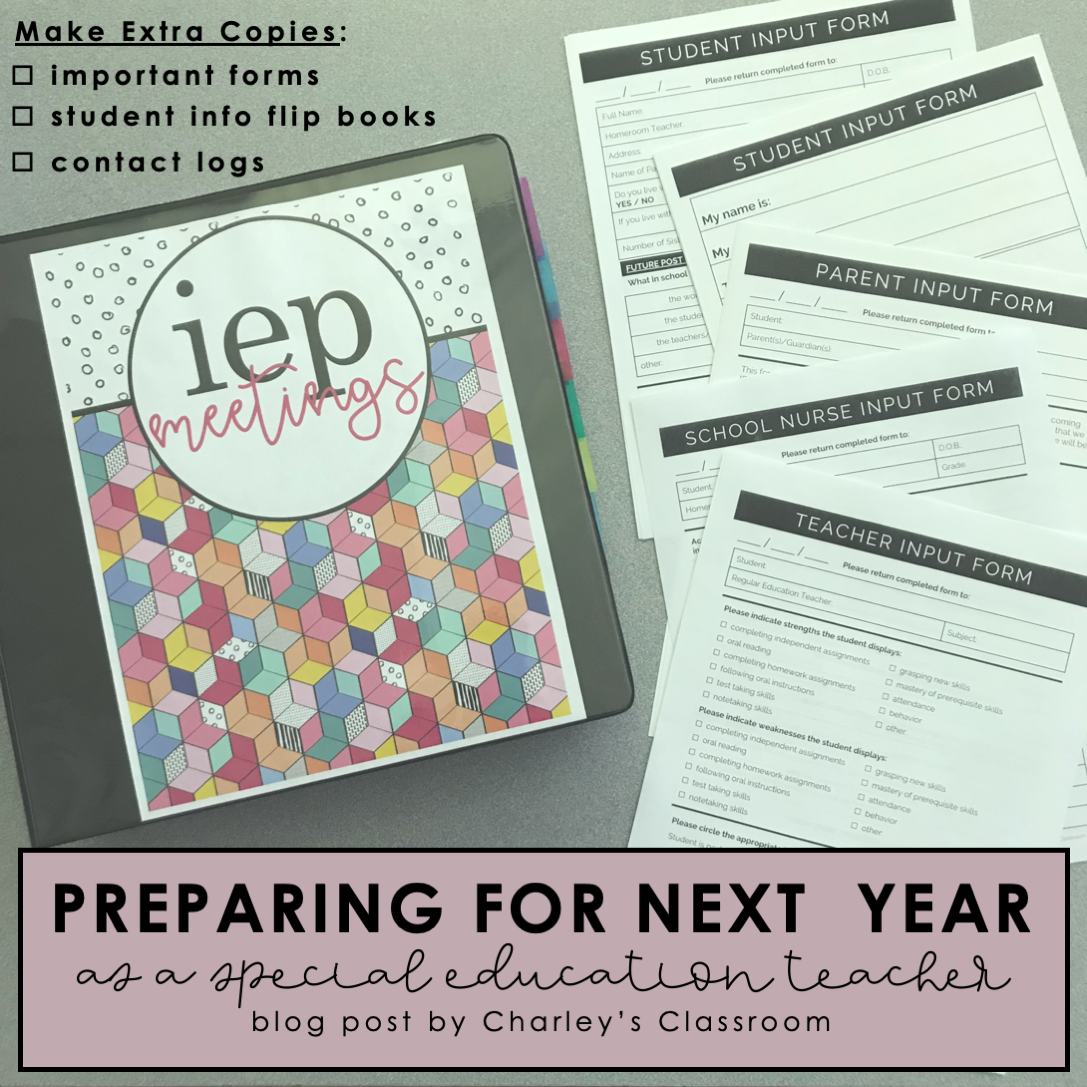 Preparing my Special Education Classroom for Next School Year - Charley ...