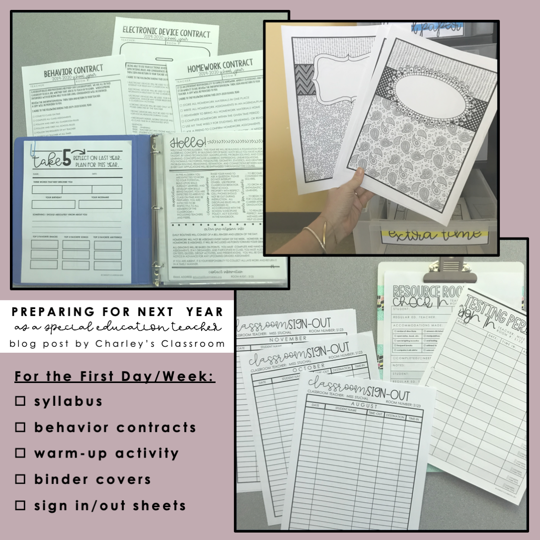 Preparing my Special Education Classroom for Next School Year - Charley ...