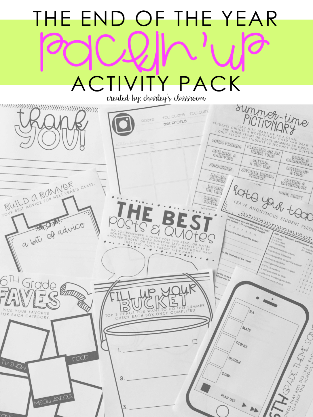 The End of the Year - Packin' Up - Activity Pack - Charley's Classroom