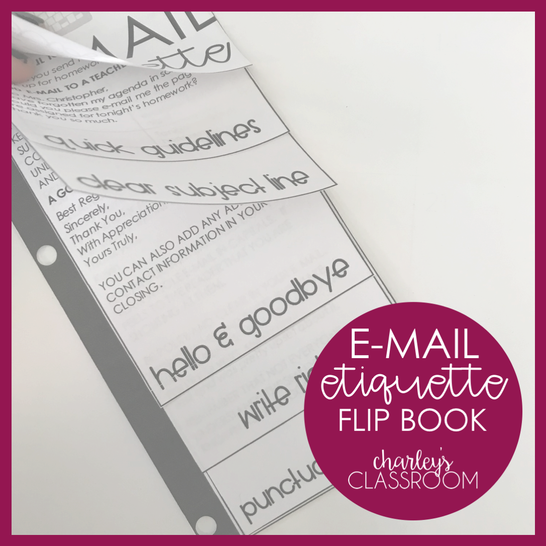 E-Mail Etiquette | Flip Book - Charley's Classroom