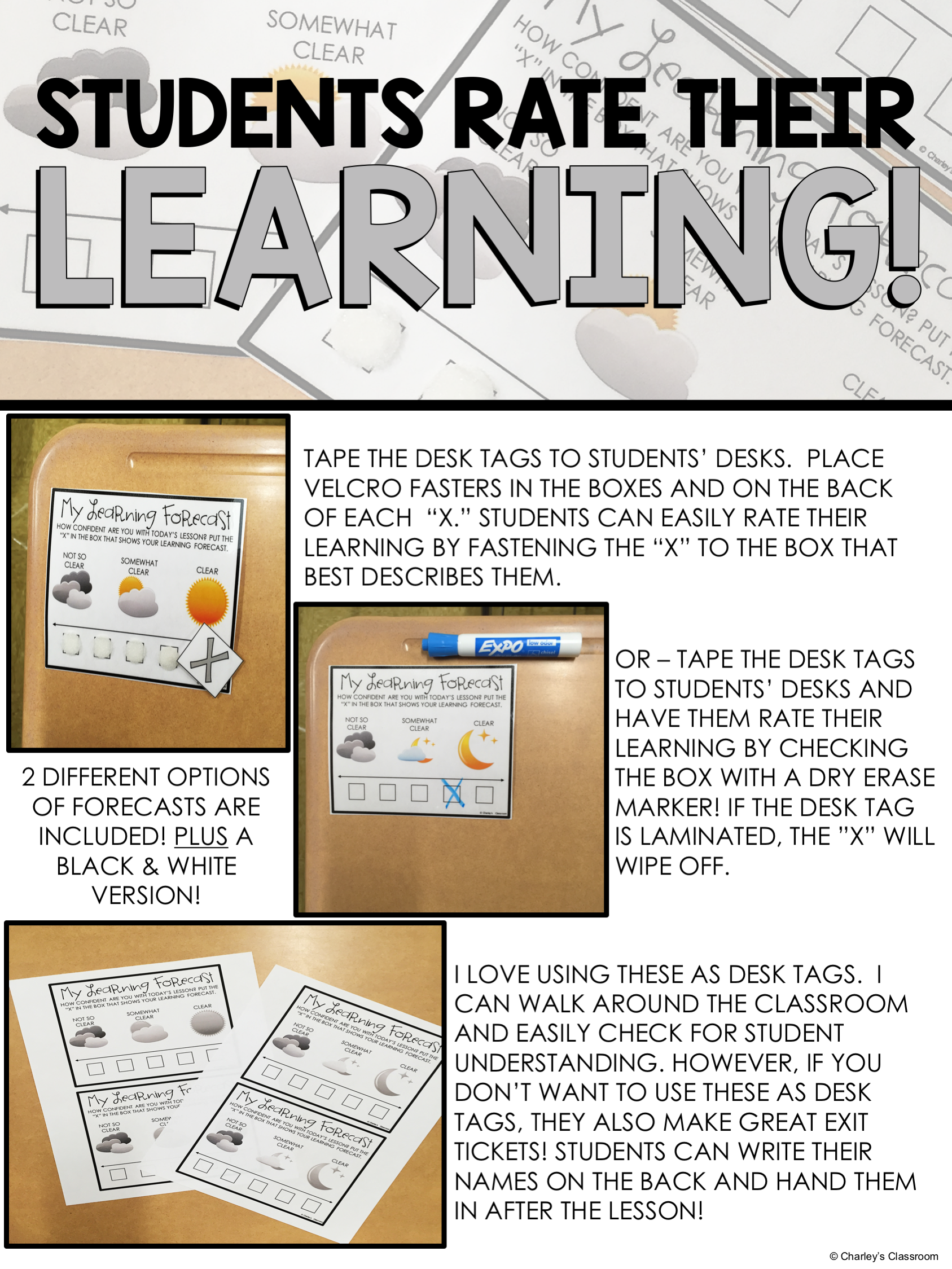 My Learning Forecast! | Students Rate Their Learning - Charley's Classroom