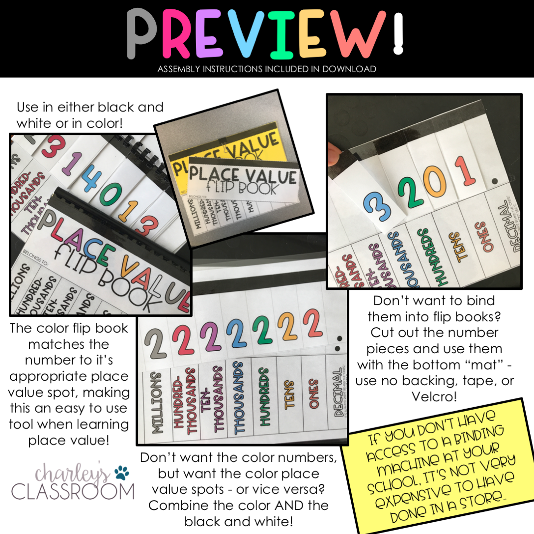 Place Value Flip Book | Whole Numbers - Charley's Classroom