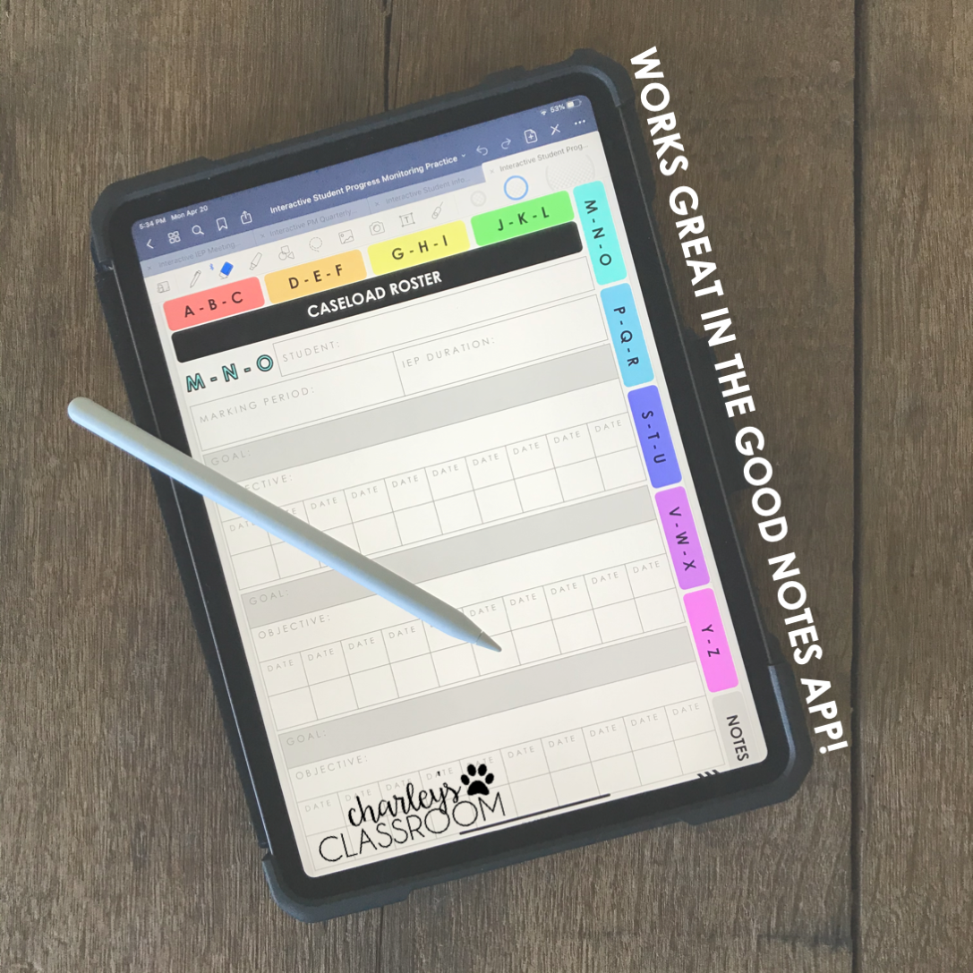 Progress Monitoring Interactive Data Collection Sheets | for Good Notes ...