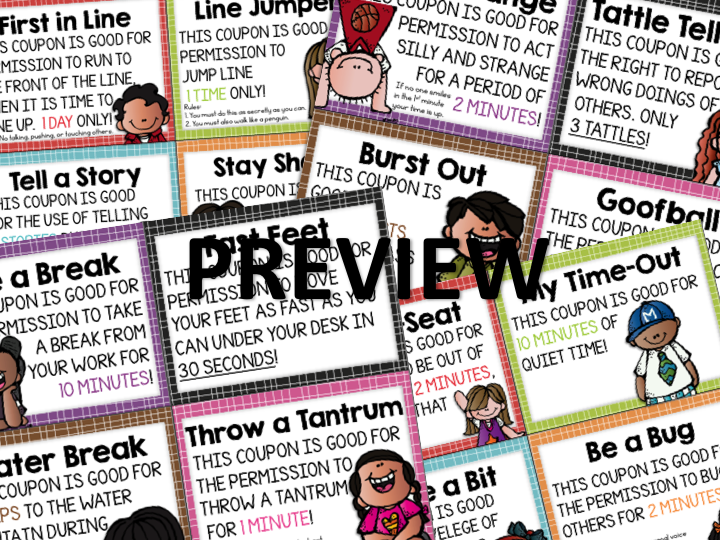 Silly and Strange Behavior Coupons - Charley's Classroom